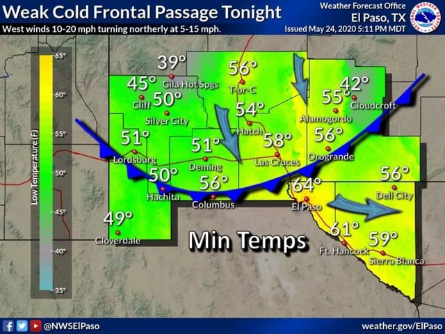 Weather Forecast Office Weak Cold Frontal Passage Tonight El Paso, TX ...