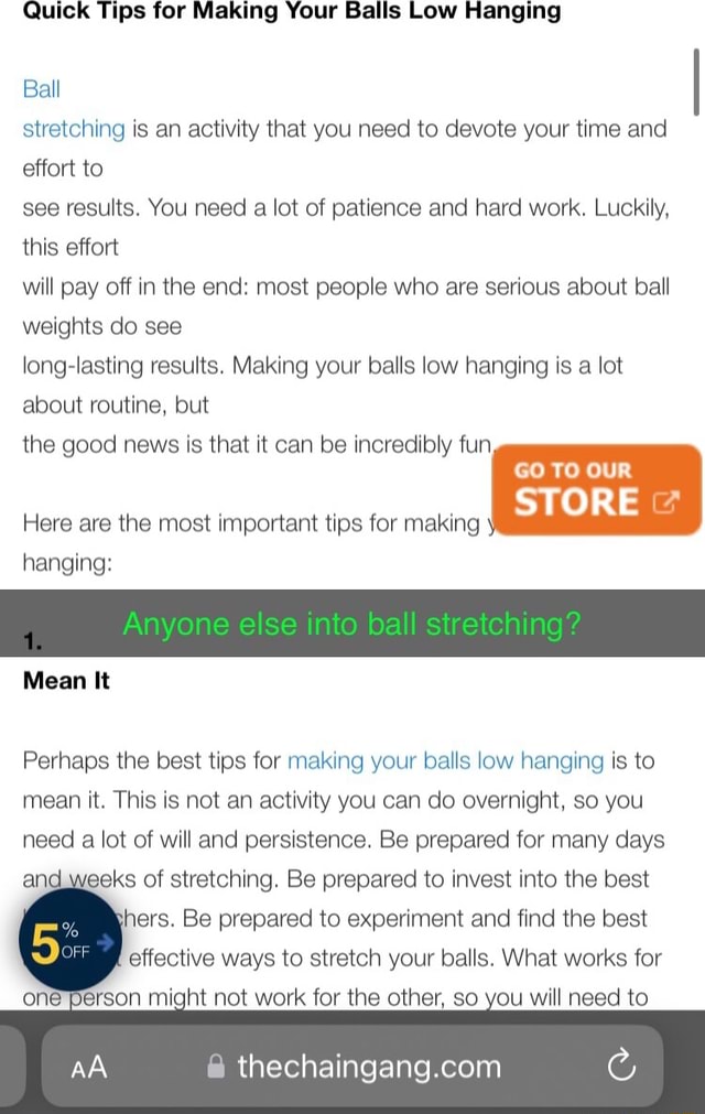 Quick Tips For Making Your Balls Low Hanging Ball Stretching Is An