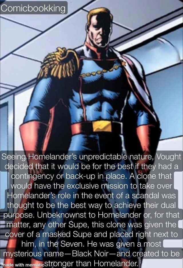 Comicbookking Seeing Homelander's unpredictable nature, Vought decided ...
