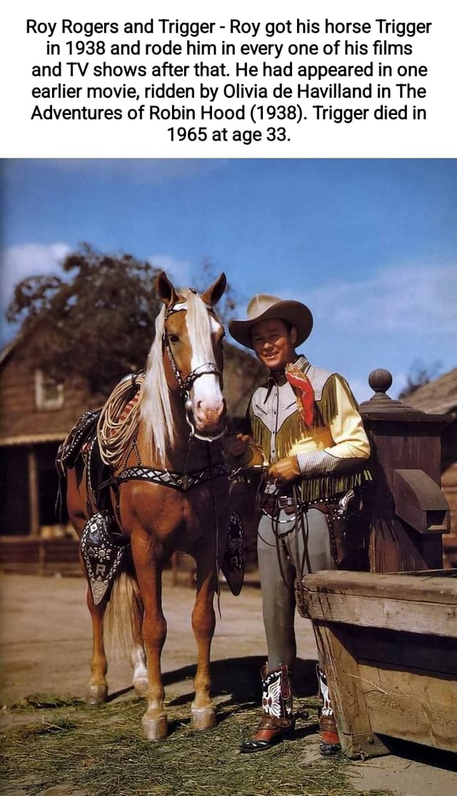Roy Rogers and Trigger - Roy got his horse Trigger in 1938 and rode him ...