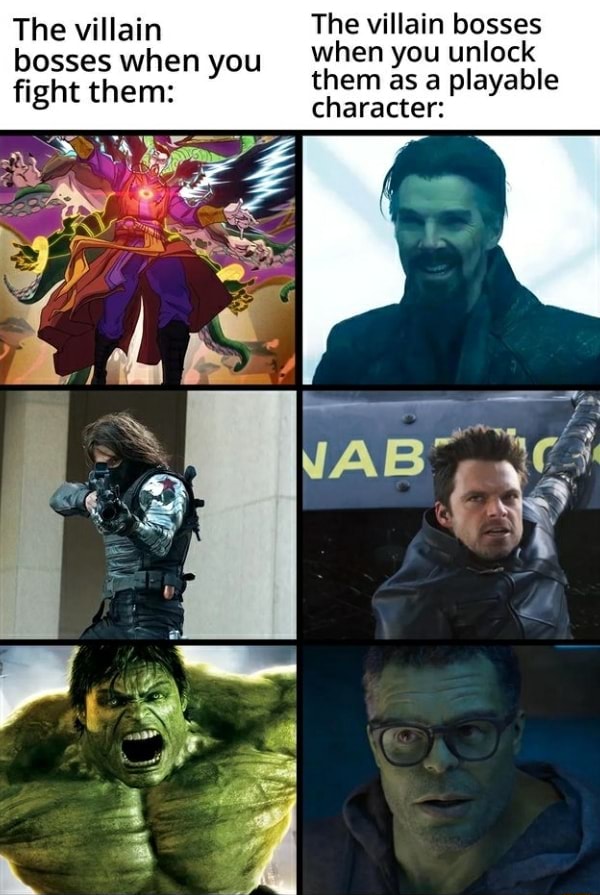 The villain The villain bosses bosses when you when you unlock fight ...