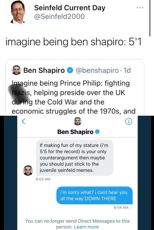 Imagine being ben shapiro: 5'1 Ben Shapiro @ @benshapiro - id gine ...