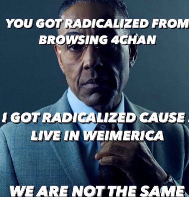 YOU GOT RADICALIZED FROM BROWSING 4CHAN GOT RADICALIZED CAUSE LIVE IN ...