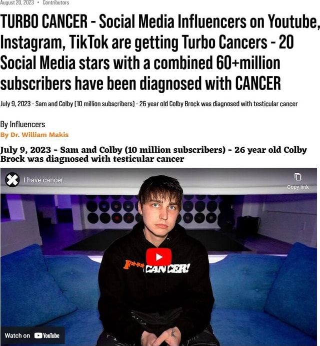 TURBO CANCER - Social Media Influencers on Youtube Instagram, TikTok ...