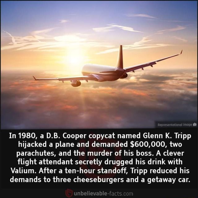 In 1980, a D.B. Cooper copycat named Glenn K. Tripp hijacked a plane ...
