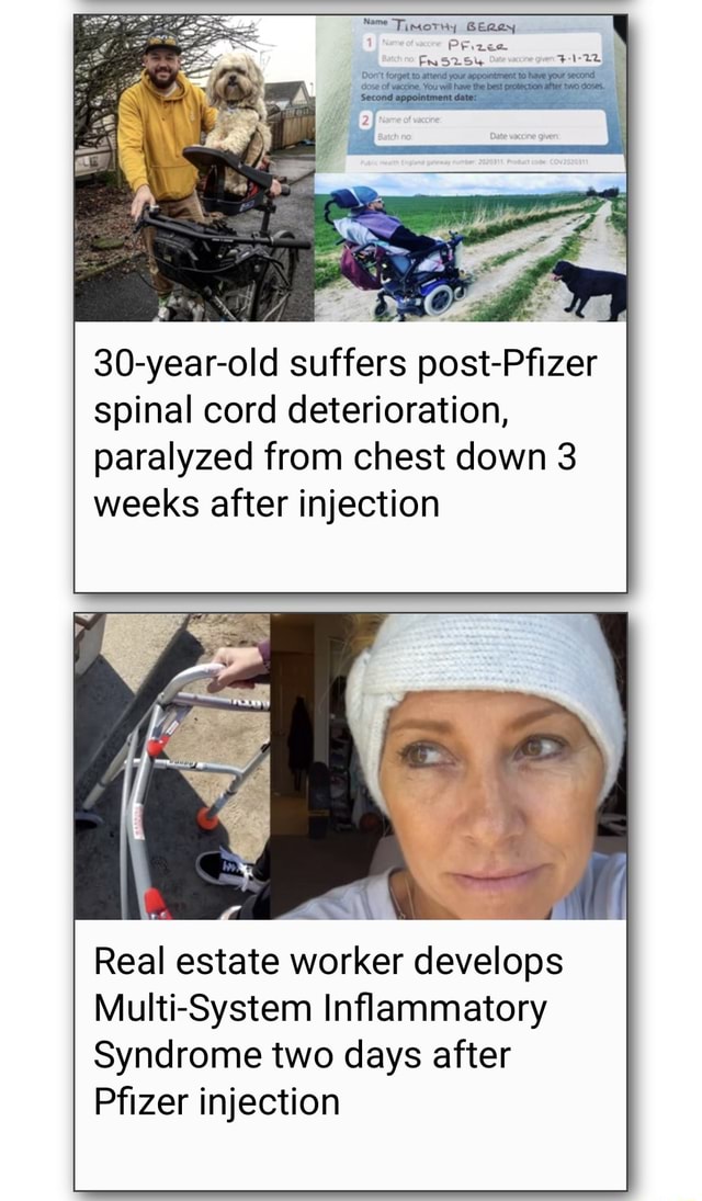 30-year-old suffers post-Pfizer spinal cord deterioration, paralyzed ...