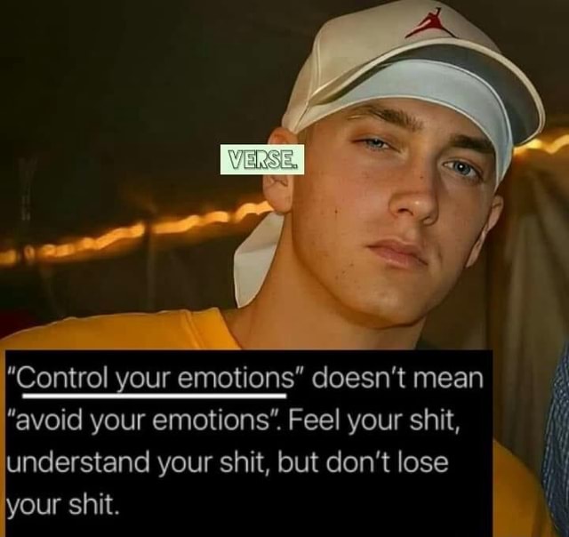 "Control your emotions" doesn't mean "avoid your emotions". Feel your ...