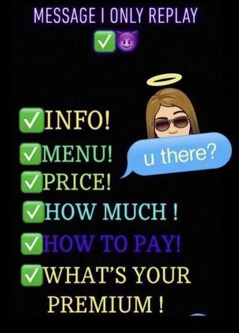 MESSAGE I ONLY REPLAY - 4 @INFO! MENU! PRICE! @HOW MUCH! @HOW TO PAY ...