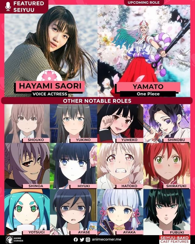 FEATURED UPCOMING ROLE SEIYUU HAYAMI SAORI VOICE ACTRESS igy OTHER ...