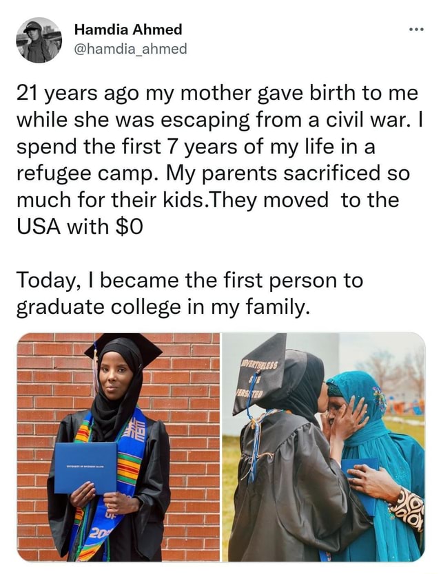 Hamdia Ahmed 21 years ago my mother gave birth to me while she was ...