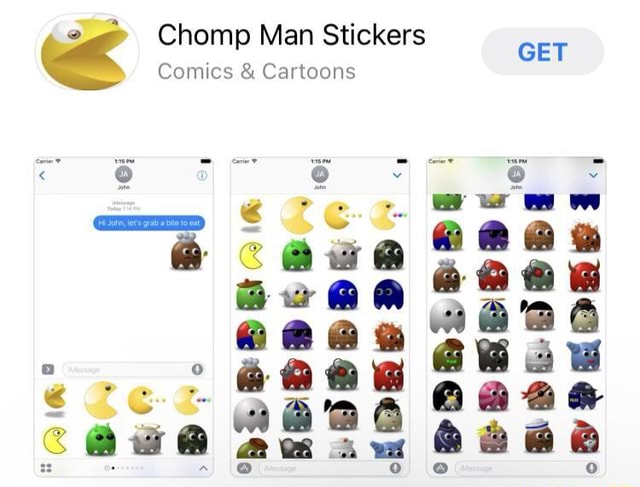 GET Chomp Man Stickers Comics & Cartoons TEE ESS eTSEe. Be FE. vi - iFunny