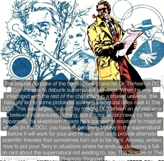 INS The original purpose of the comic book character Dr. Thirteen in DC ...