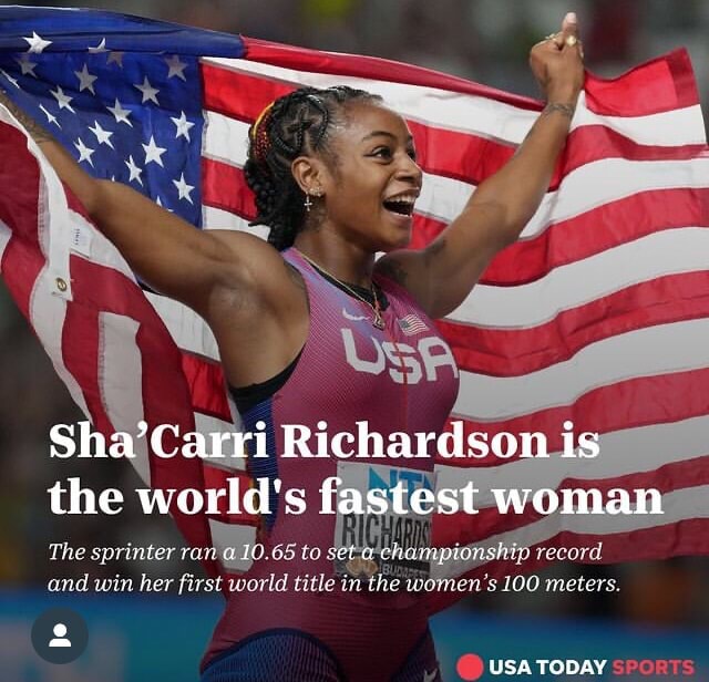 2 2 record the world's Sha'Carri to Richardson fastest is woman The ...