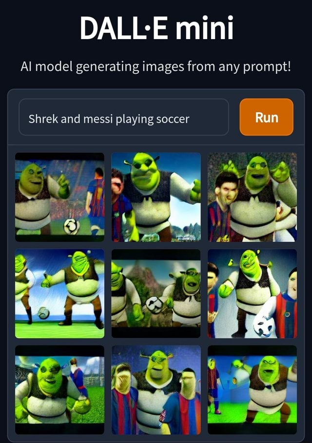 Mini DALE Al model generating images from any prompt! Shrek and messi ...