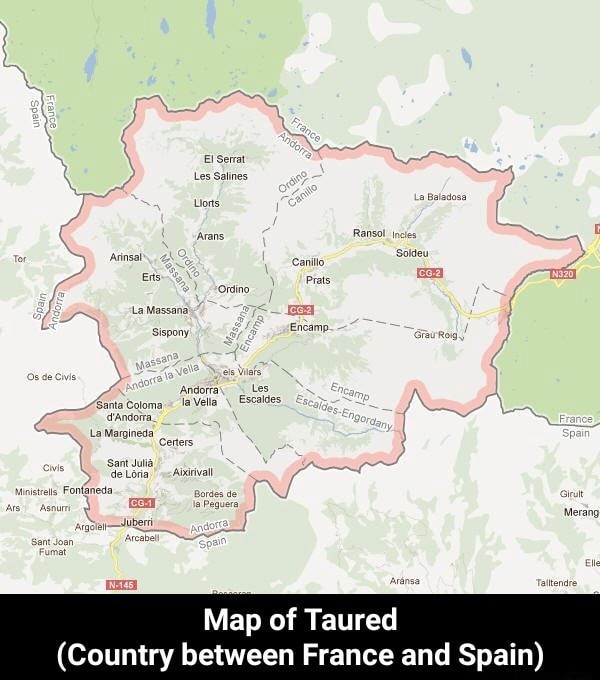 Map of Taured - Map of Taured (Country between France and Spain) - iFunny