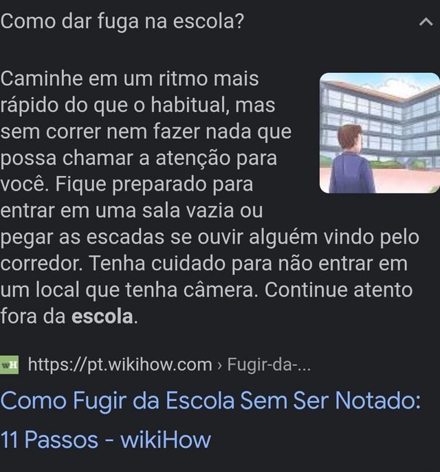 Como dar fuga na escola? Caminhe em um ritmo mais rápido do que o habitual, mas sem correr nem ...