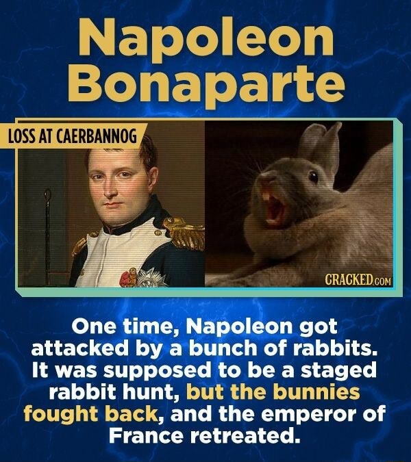 Napoleon Bonaparte LOSS AT CAERBANNOG One time, Napoleon got attacked ...