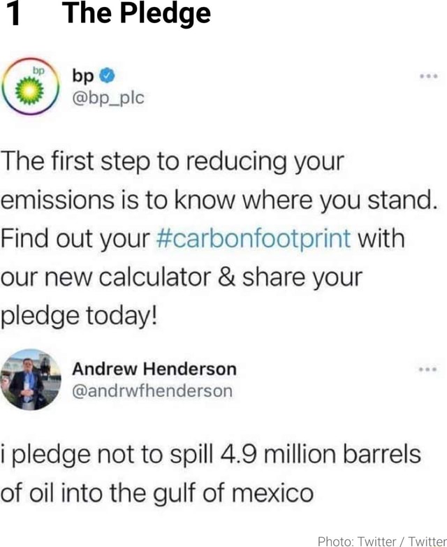 1 The Pledge bp @bp_plc The first step to reducing your emissions is to ...