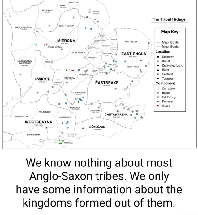 WREOCENSATAN ELMeT PECSATAN NORTH MERCIA UNOSEY Map Key MIERCNA NORTH ...