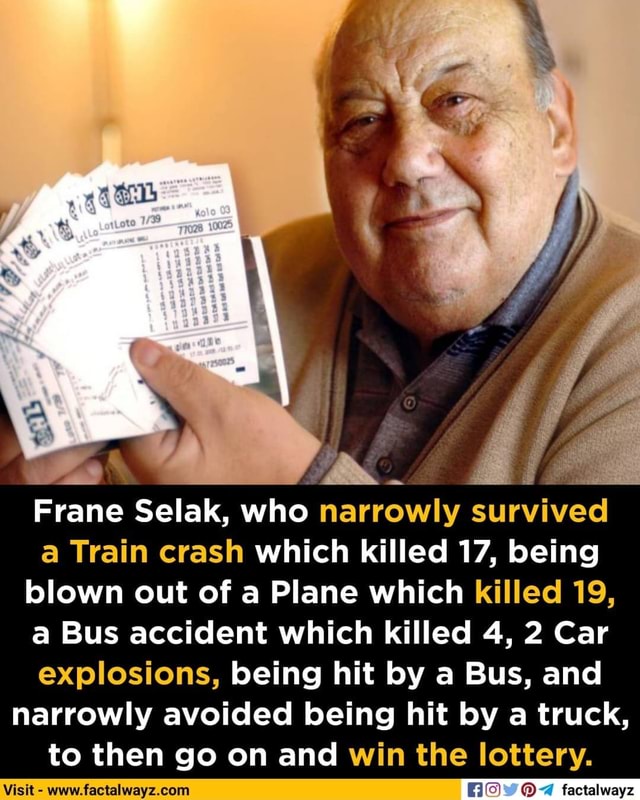 Frane Selak, who narrowly survived a Train crash which killed 17, being ...
