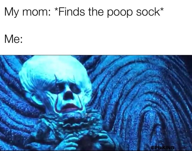 My mom: *Finds the poop sock* - )