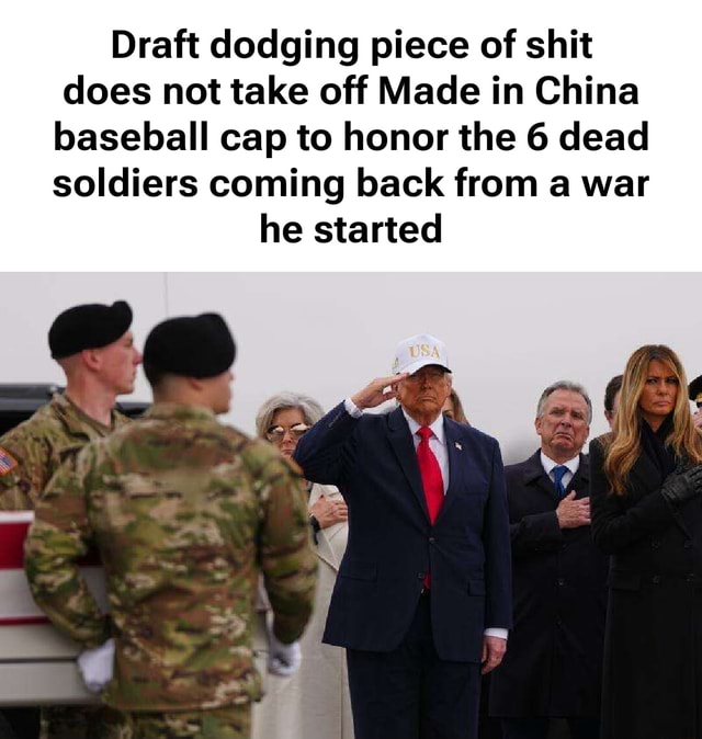 Draft dodging piece of shit does not take off Made in China baseball ...