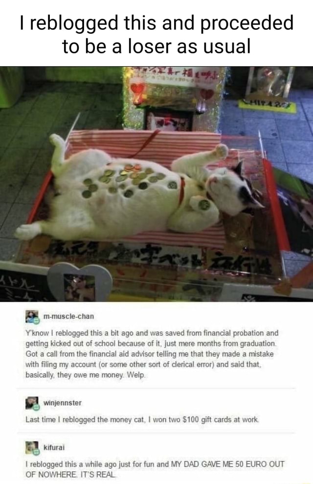 I reblogged this and proceeded to be a loser as usual Y'know I ...