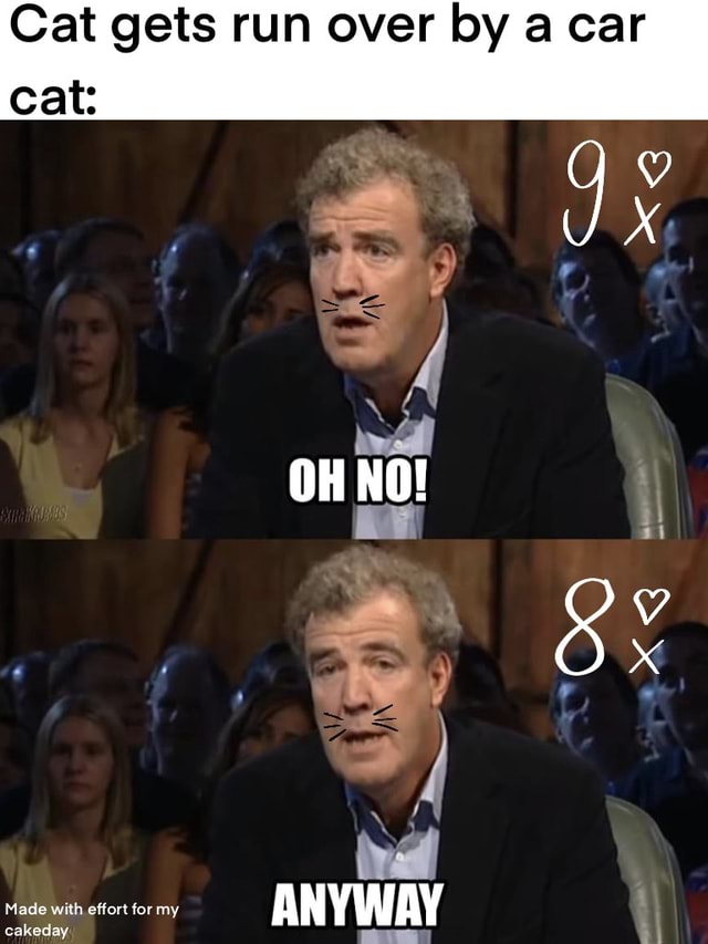 Cat gets run over by a car cat: CoO. iy d Made with effort for my ...