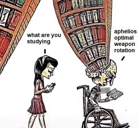 Aphelios optimal weapon rotation what are you studying - iFunny