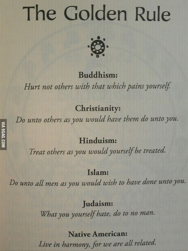 The Golden Rule Buddhism: Hurt not others with that which pains ...