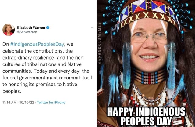 Elizabeth Warren @ @SenWarren On #IndigenousPeoplesDay, we celebrate ...