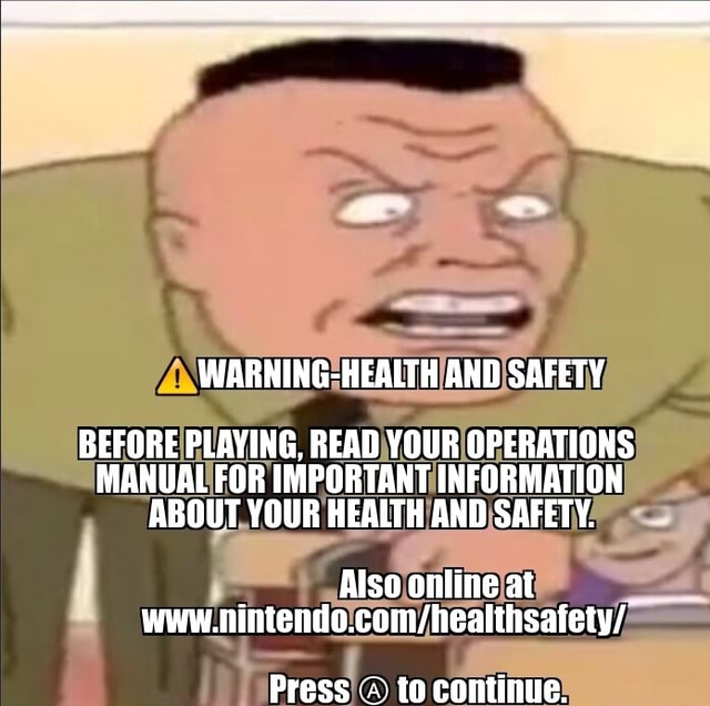 WARHING-HEALTH AND SAFETY BEFORE PLAYING, READ YOUR OPERATIONS MANUAL ...