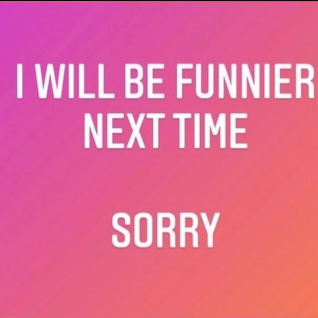 I WILL BE FUNNIER NEXT TIME SORRY - iFunny