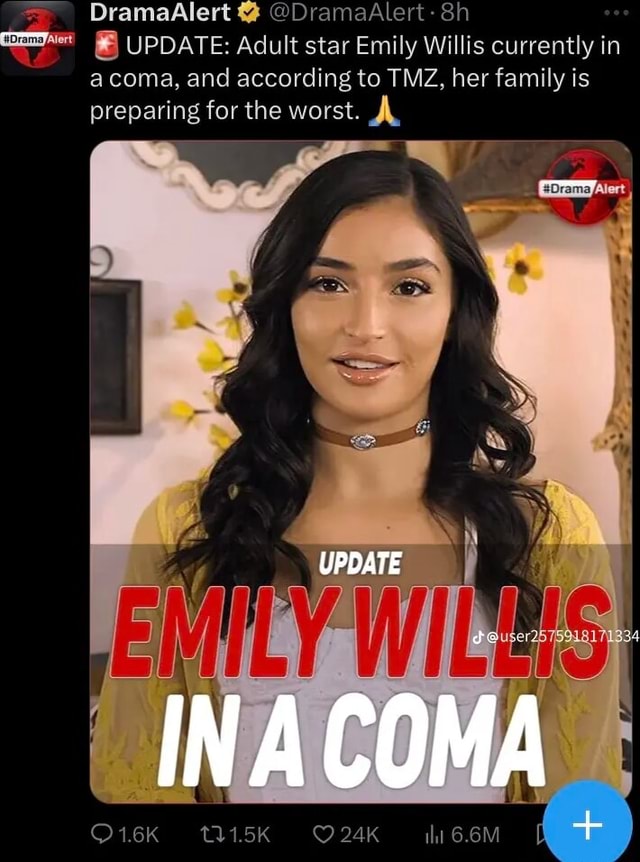 DramaAlert @DramaAlert- UPDATE: Adult star Emily Willis currently in ...