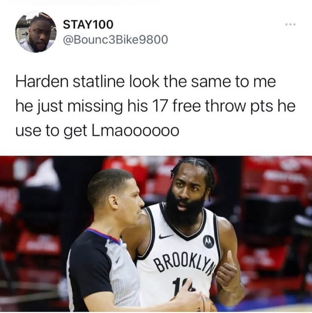 SS STAYIOO Harden statline look the same to me he just missing his 17 ...
