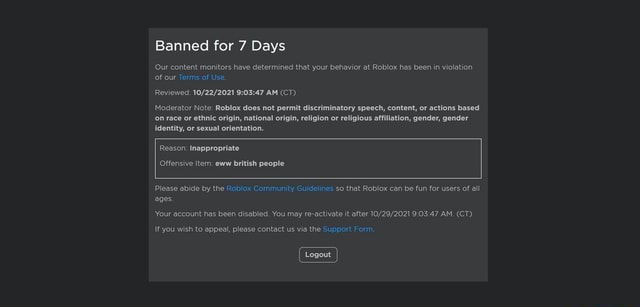 Banned for 7 Days Our content monitors have determined that your ...