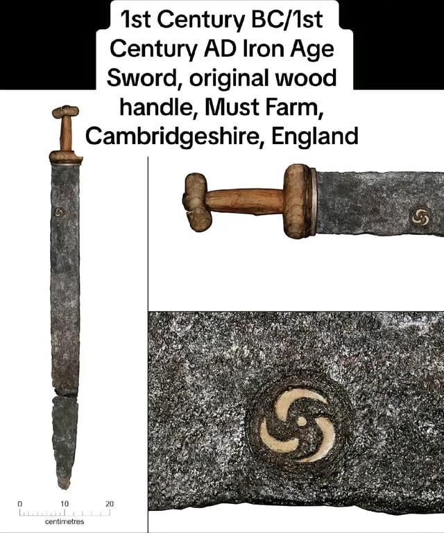 'Ist Century Century AD Iron Age Sword, original wood handle, Must Farm ...