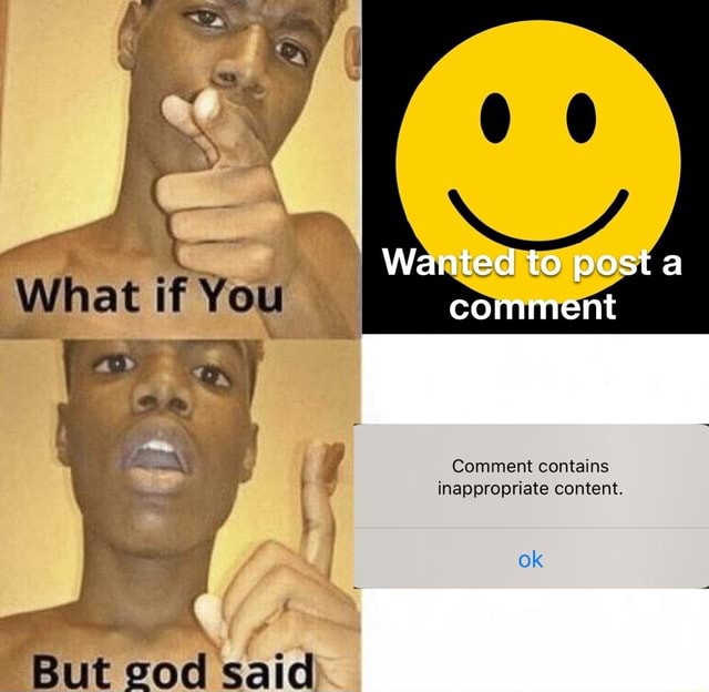 What if You Wanted to posta comment Comment contains inappropriate ...