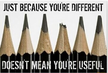 JUST BECAUSE YOURE DIFFERENT DOESN'T MEAN YOURE USEFUL - iFunny