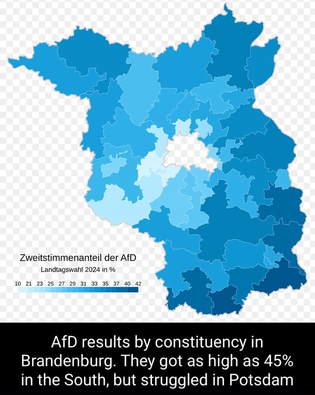 Zweitstimmenanteil der AfD Landtagswahl 2024 in 10 21 23 25 27 29 31 33 ...