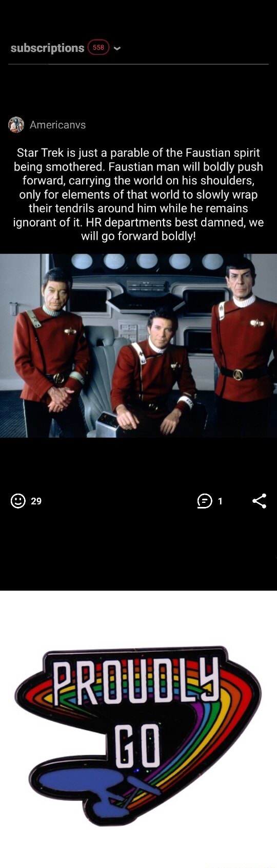 Subscriptions Americanvs Star Trek is just a parable of the Faustian ...