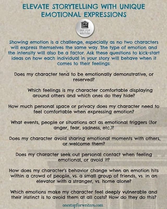 ELEVATE STORYTELLING WITH UNIQUE EMOTIONAL EXPRESSIONS Showing emotion ...