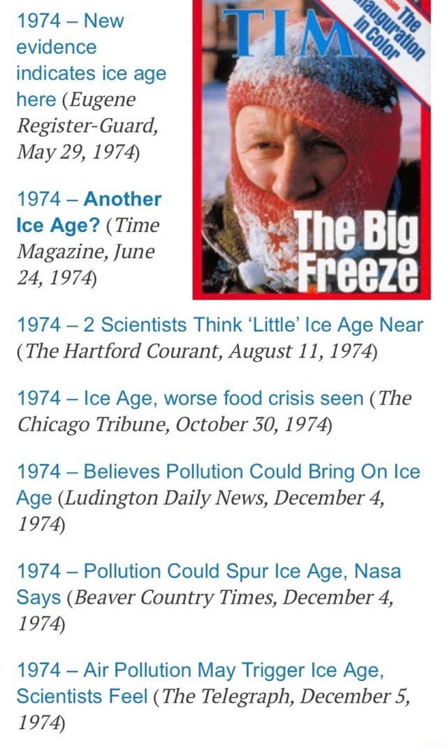 1974 New evidence indicates ice age here (Eugene Register-Guard, May 29 ...
