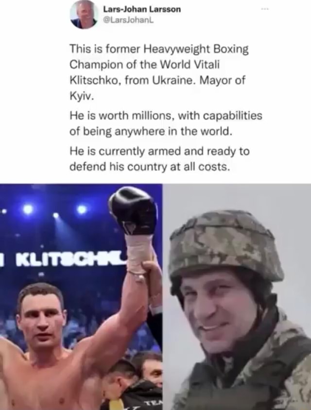 This is former Heavyweight Boxing Champion of the World Vitali ...