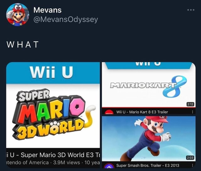 Mevans @MevansOdyssey WHAT Wii ii U - Super Mario World Ti itendo of ...