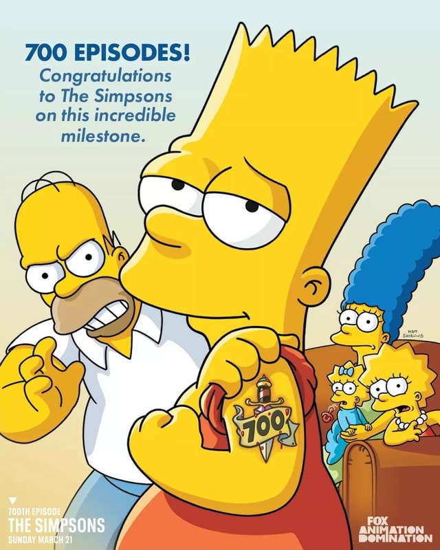 700 EPISODES! Congratulations to The Simpsons on this incredible ...