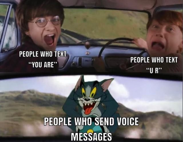 PEOPLE WHO TEXT "YOU ARE" PEOPLE WHO TEXT PEOPLE WHO SEND VOICE ...