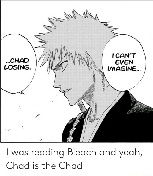 I was reading Bleach and yeah, Chad is the Chad - "CHAD CAN'T EVEN ...