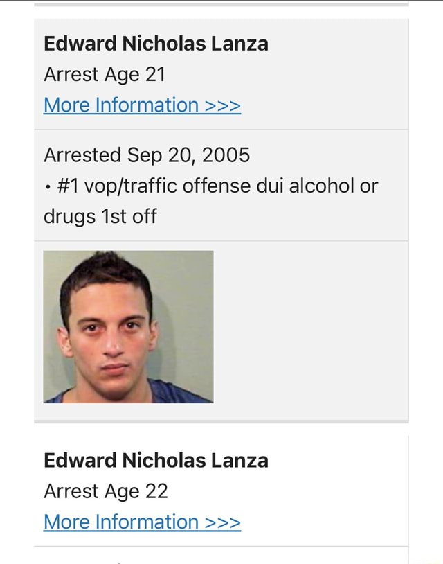 Edward Nicholas Lanza Arrest Age 21 More Information Arrested Sep 20 ...