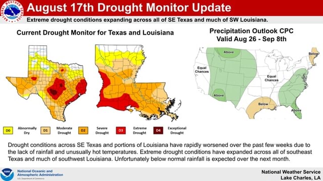 August 17th Drought Monitor Update Extreme drought conditions expanding ...